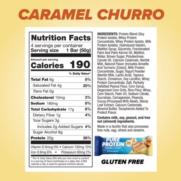 Pure Protein Bar, Caramel Churro, 4 Count