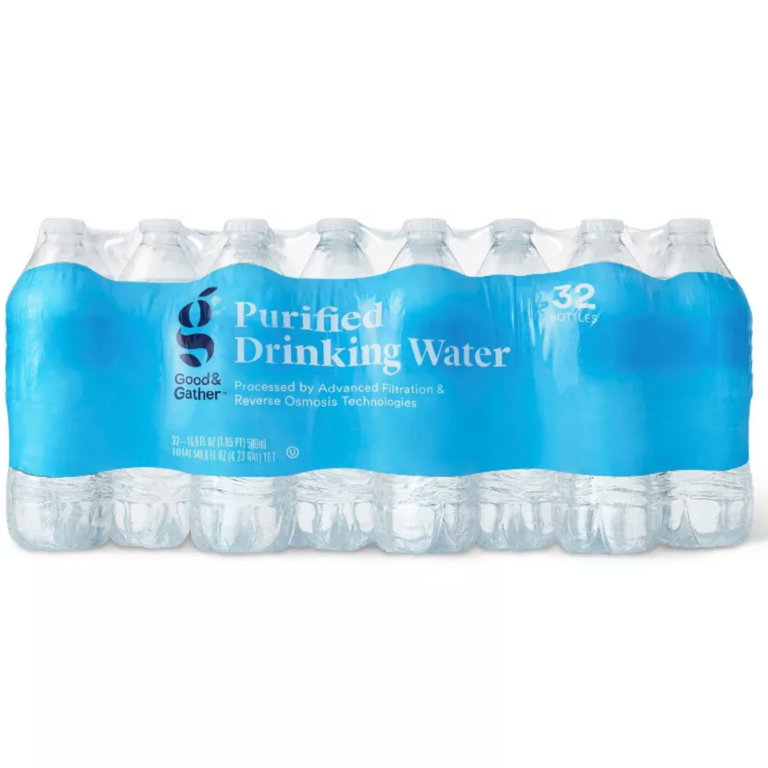 Good & Gather™ Purified Drinking Water, 16.9 fl oz Bottles, 32 Count ...