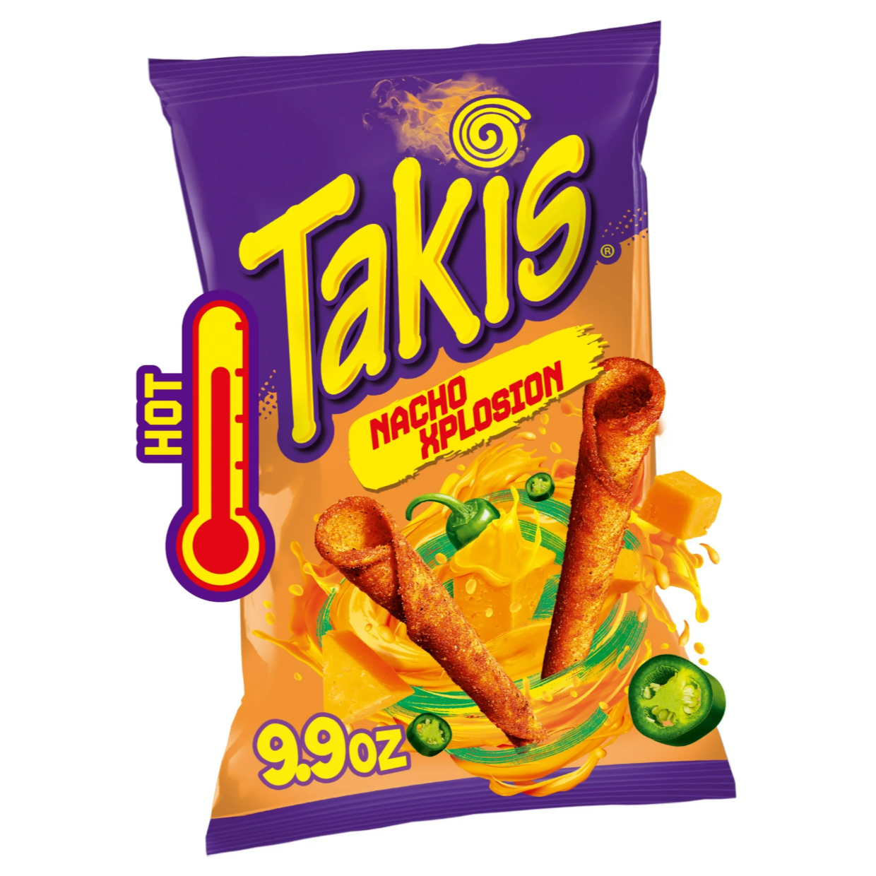 Takis Nacho Xplosion Sharing Size Bag, Cheese and Chili Pepper Rolled ...