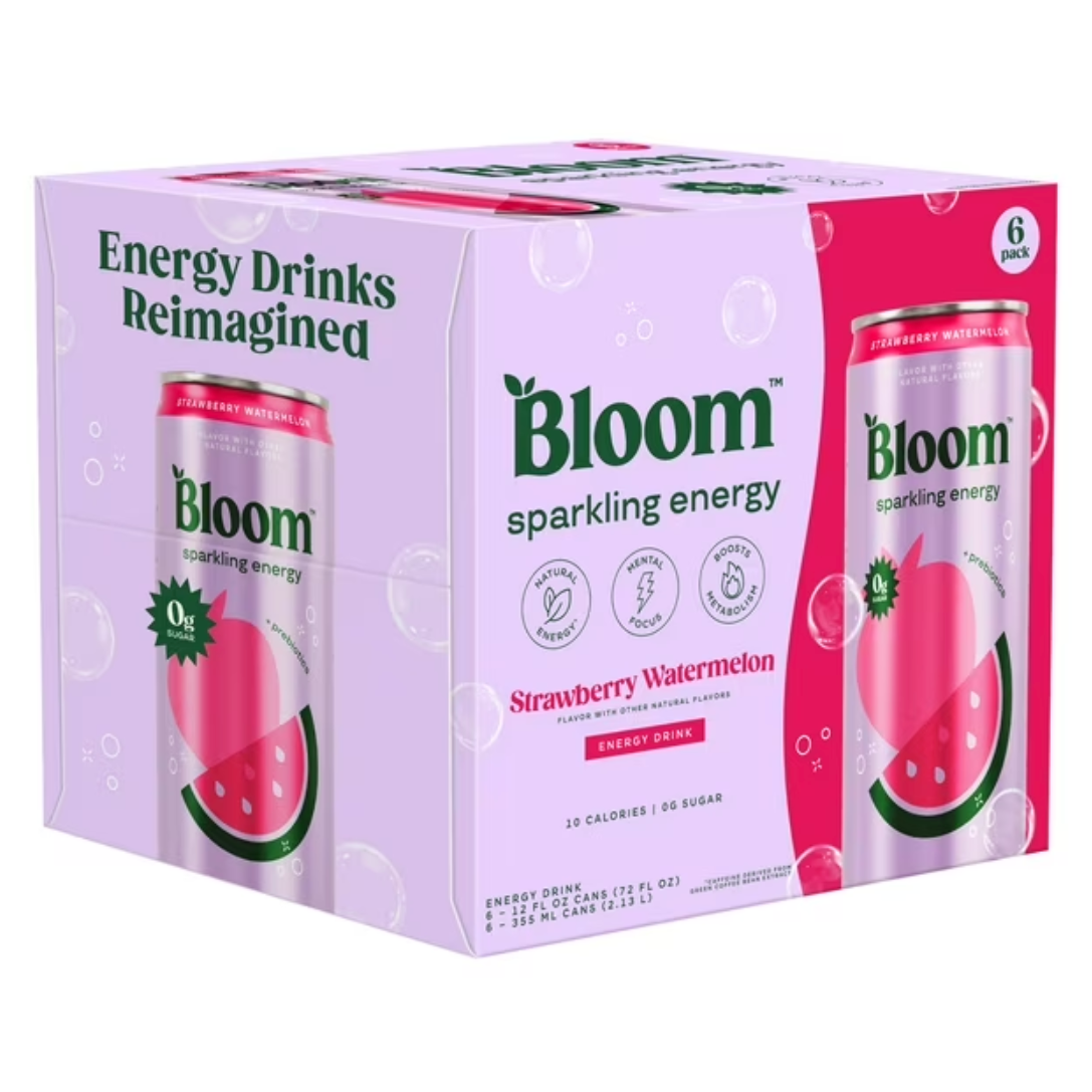 Bloom Nutrition Sparkling Energy Drink, Strawberry Watermelon, 12 fl o ...