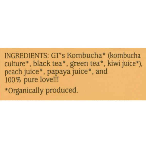 GTs Synergy Kombucha Organic Peach Paradise, 16 fl oz.