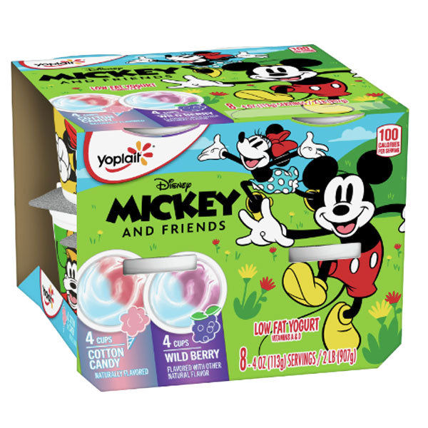 Yoplait Kids Yogurt Variety Pack, Cotton Candy & Wild Berry, 8 Ct ...
