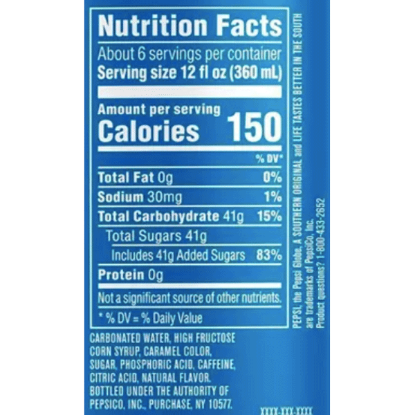 Pepsi Nutrition Label pepsi-nutrition-label