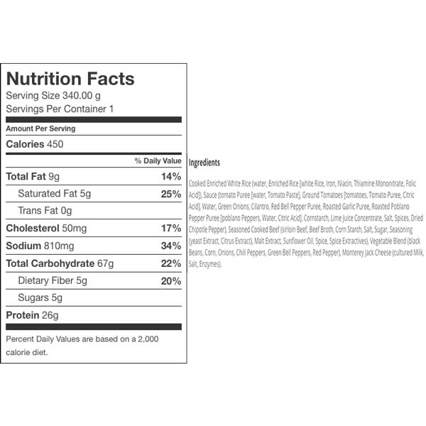 TGI Fridays Southwestern Style Beef and Rice, 12 oz - Water Butlers